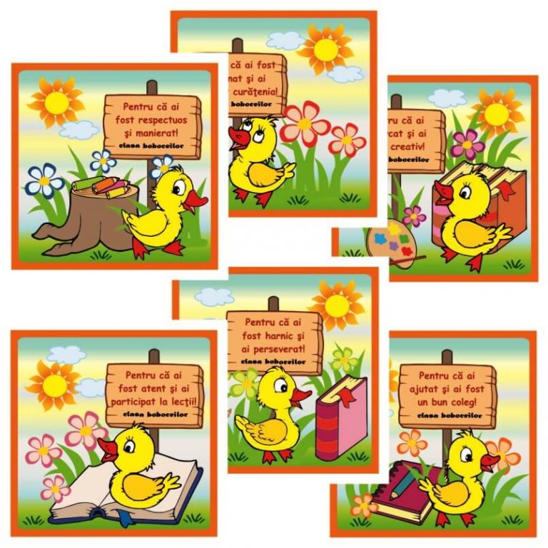 Cartonase motivationale clasa boboceilor | Eduprescolar.ro