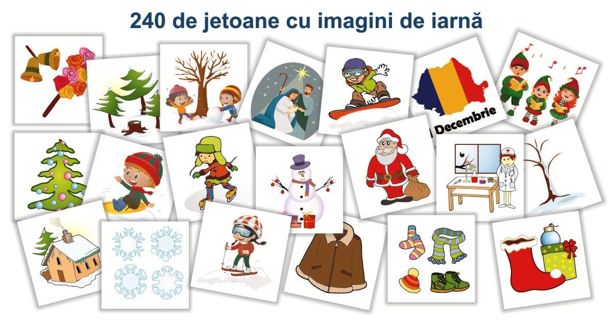 Jetoane Iarna - Materiale Didactice | Eduprescolar.ro