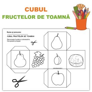 Cubul fructelor de toamna - fisa de lucru | Eduprescolar.ro