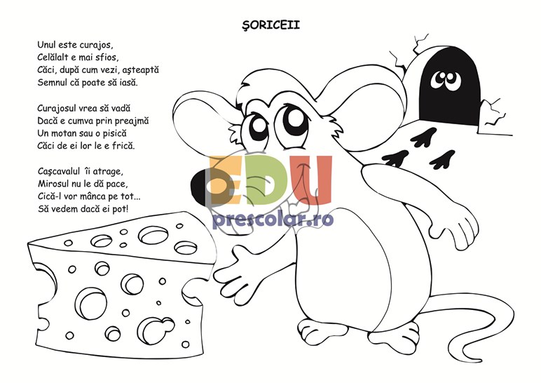 Planse de Colorat cu poezii, cu animale si pasari | Eduprescolar.ro